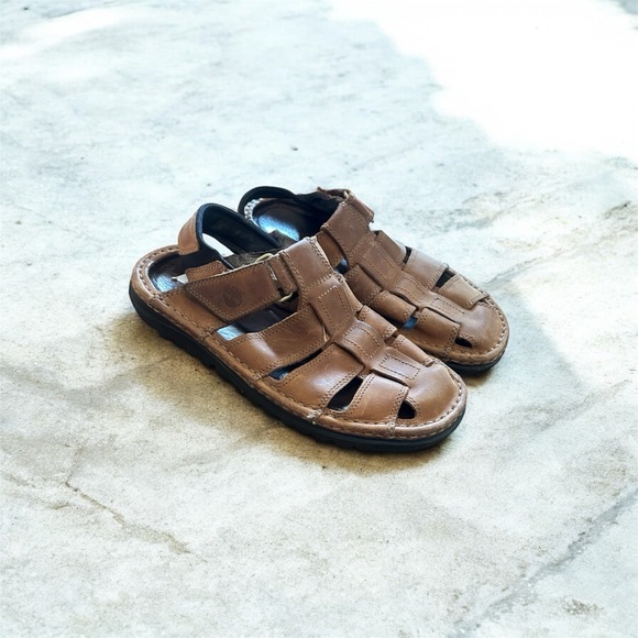 Timberland | Shoes | Timberland Mens Brown Fisherman Leather Sandals ...